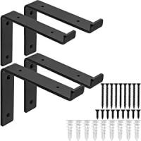 China DIY Floating Shelf Black 12 inch J Shelf Bracket with Lip Hook Process Deep Drawing for sale