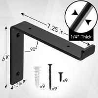 China DIY Floating Shelf Black 12 inch J Shelf Bracket with Lip Hook Process Deep Drawing for sale