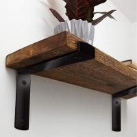 China DIY Floating Shelf Black 12 inch J Shelf Bracket with Lip Hook Process Deep Drawing for sale
