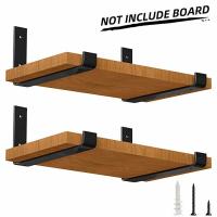 China Heavy Duty Rustic Iron Metal Wall Floating Shelf Bracket with Steel Triangle Bracket for sale
