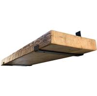 China Heavy Duty Rustic Iron Metal Wall Floating Shelf Bracket with Steel Triangle Bracket for sale