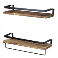 China Powder Coated Kitchen Bathroom Bedroom Floating Wall Shelves with Carbon Steel Bracket for sale