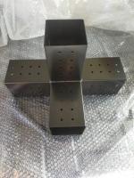 China Black 4''*4'' Pergola Kits Heavy Duty Project DIY Elevated 3 Way Right Corner Brackets for sale