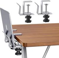 China Vertical Laptop Stand Bracket 1mm Thickness Adjustable Clamp Holder for Desk Side for sale