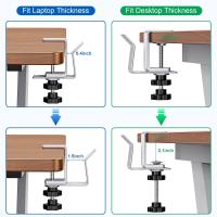 China Vertical Laptop Stand Bracket 1mm Thickness Adjustable Clamp Holder for Desk Side for sale