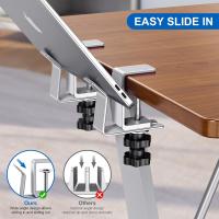China Vertical Laptop Stand Bracket 1mm Thickness Adjustable Clamp Holder for Desk Side for sale
