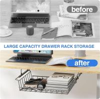 China Under Desk Storage Shelf Cable Management Tray Under Desk Metal Under Desk Drawer Tray for sale