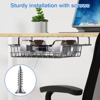 China Under Desk Storage Shelf Cable Management Tray Under Desk Metal Under Desk Drawer Tray for sale