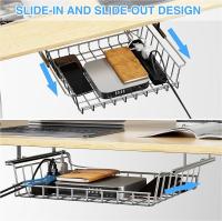 China Under Desk Storage Shelf Cable Management Tray Under Desk Metal Under Desk Drawer Tray for sale