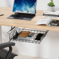 China Under Desk Storage Shelf Cable Management Tray Under Desk Metal Under Desk Drawer Tray for sale