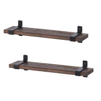 China Rustic Wood Floating Shelves Wall Storage Triangle Bracket for Custom Size Industrial for sale