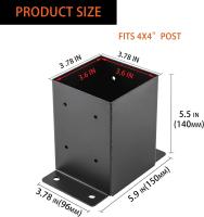 China 4x4 Post Base, Post Brackets(Inner Size 3.6