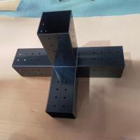 China Black Elevated 3 Way Right Corner Bracket for Outdoors Project DIY Pergola Structure for sale