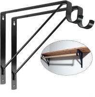China Standard Closet Curtain Rod Support Holder Bracket with Heavy Duty Metal Steel Bracket for sale