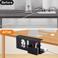 China Under Desk Cable Management Tray for 40cm/43cm/45cm/50cm Standing Desks 1mm Thickness for sale