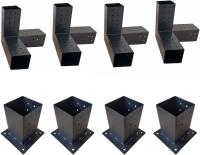 China Modular Size Pergola Bracket for Easily Assembled Black 4x4 6x6 3-way Straight Corner for sale