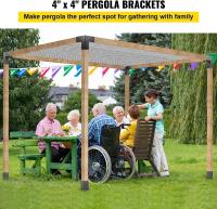 China Modular Size Pergola Bracket for Easily Assembled Black 4x4 6x6 3-way Straight Corner for sale