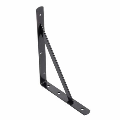 China 12x8 Heavy Duty Shelf L Brackets Support Corner Brace Joint Right Angle Bracket Black for sale