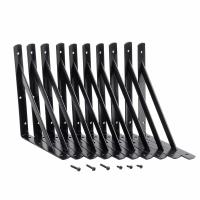 China 12x8 Heavy Duty Shelf L Brackets Support Corner Brace Joint Right Angle Bracket Black for sale