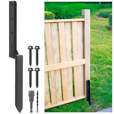 China 2mm Thickness Steel Fence Post Repair Stakes Anchor Ground Spike for Wood Post Repair for sale