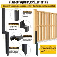 China 2mm Thickness Steel Fence Post Repair Stakes Anchor Ground Spike for Wood Post Repair for sale