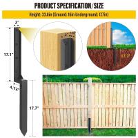 China 2mm Thickness Steel Fence Post Repair Stakes Anchor Ground Spike for Wood Post Repair for sale