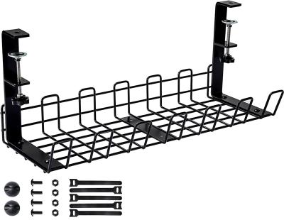 China Customizable Logo Electric Office Furniture Cable Management Tray with Clamp Raceway for sale