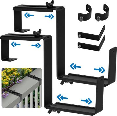 China Versatile Iron Brackets for Hanging Planter Box on Fence Pergola Patio Garden Balcony for sale