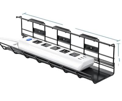 China Single Tier Under Desk Cable Management Tray Metal Cord Organizer for Desk 400*165*120mm for sale