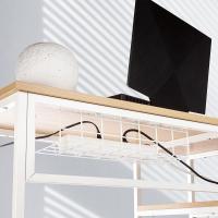 China Single Tier Under Desk Cable Management Tray Metal Cord Organizer for Desk 400*165*120mm for sale