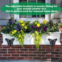 China Metal Window Box Holder with Adjustable Size 6 to 12 Inches and Butterfly Design for sale
