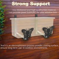 China Metal Window Box Holder with Adjustable Size 6 to 12 Inches and Butterfly Design for sale