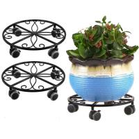 China ISO9001 2008 Certified Metal Plant Caddy with Caster 11.8 Inches Plant Stand on Wheels for sale