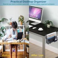 China Powder Coating Desk Storage Plastic Type Under Desk Laptop Stand with Magnetic Pen Holder for sale