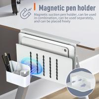 China Powder Coating Desk Storage Plastic Type Under Desk Laptop Stand with Magnetic Pen Holder for sale