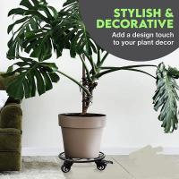 China Sturdy Rolling Plant Stand Heavy-Duty Wrought Iron Plant Dolly for Floor Boughpot for sale