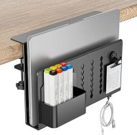 China Carbon Steel Desk Organizer for Laptop Under Desk Hanging Storage No Drill Cable Tray for sale