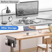 China Carbon Steel Desk Organizer for Laptop Under Desk Hanging Storage No Drill Cable Tray for sale