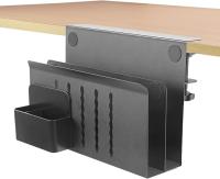 China Desk Storage 2 Tier Steel Hanging Under Desk Laptop Holder with Pen Holder and Lacquer for sale