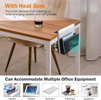 China Desk Storage 2 Tier Steel Hanging Under Desk Laptop Holder with Pen Holder and Lacquer for sale