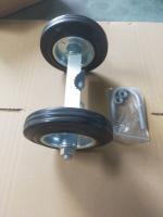 China 6 inch Q235 Heavy-Duty Steel Rolling Gate Rubber Wheel Carrier for Driveway Chain Link Fence Metal Tube Gates for sale