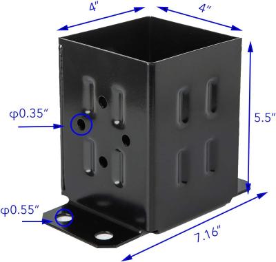 China 1.4kg 4x4 Wood Fence Post Anchor Base for Handrails and Mailbox Support Brackets for sale