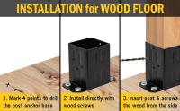 China 1.4kg 4x4 Wood Fence Post Anchor Base for Handrails and Mailbox Support Brackets for sale