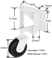 China Zinc plated Spring loaded swivel caster wheel rubber wheels for wooden gate fence for sale