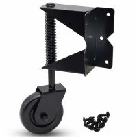 China Zinc plated Spring loaded swivel caster wheel rubber wheels for wooden gate fence for sale