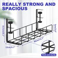China Under Desk Cable Management Tray No Drill Steel Desk Cable Organizers Wire Management Tray for sale