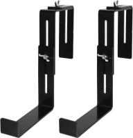 China Black or White Set of 2 Adjustable Metal Trough Plant Pot Hanging Hooks Rail Balcony Planter Holder Brackets for sale