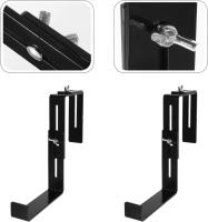 China Black or White Set of 2 Adjustable Metal Trough Plant Pot Hanging Hooks Rail Balcony Planter Holder Brackets for sale