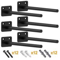 China Black or White T-Shaped Steel Floating Shelf Brackets Ideal for Wall Mounted Furniture for sale