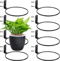 China Round Wall Mounted Planter Metal Hanging Basket Bracket with 5mm Thickness Flower Pot for sale